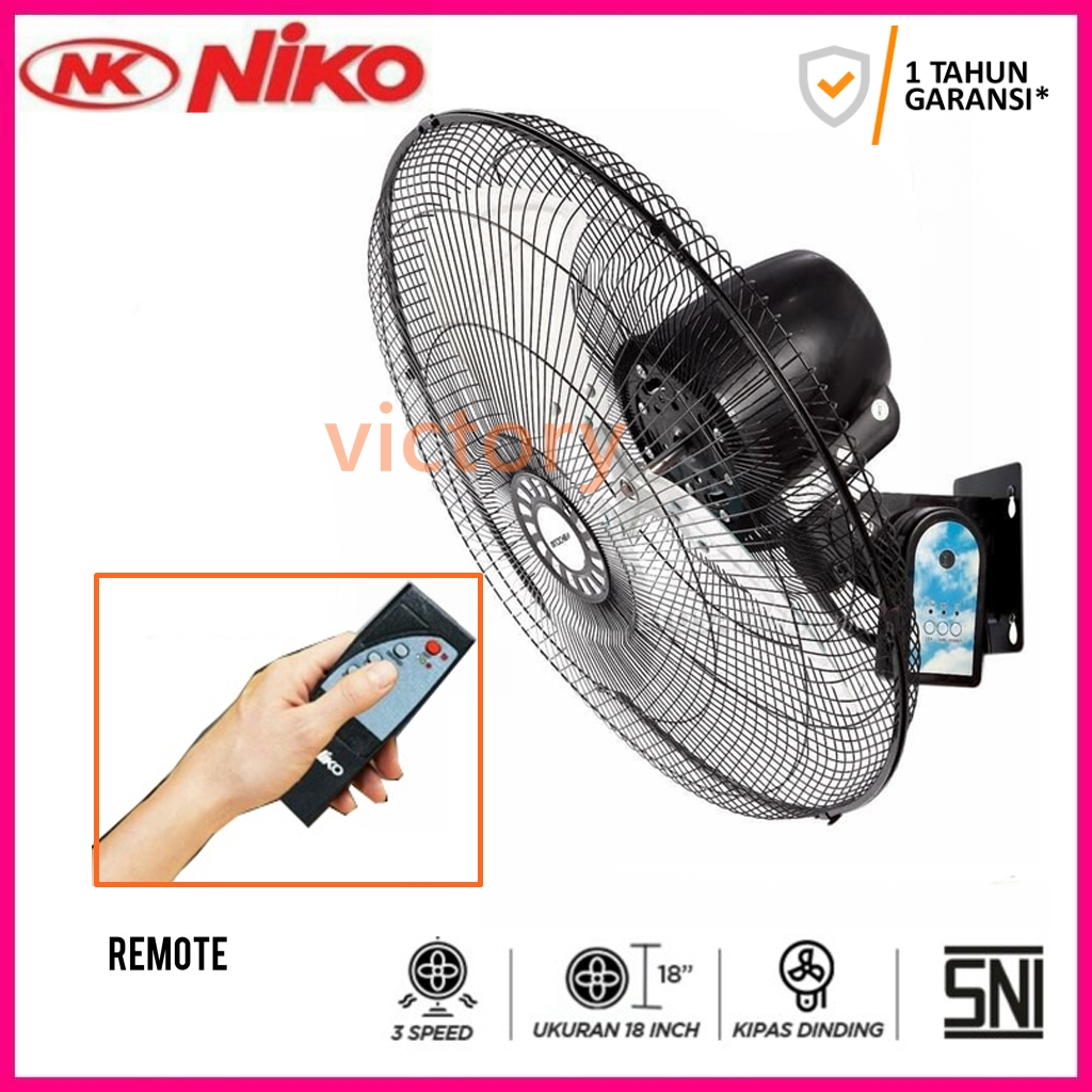 Jual Kipas Angin Dinding Remote Niko NK-1801R 18 inch | Shopee Indonesia