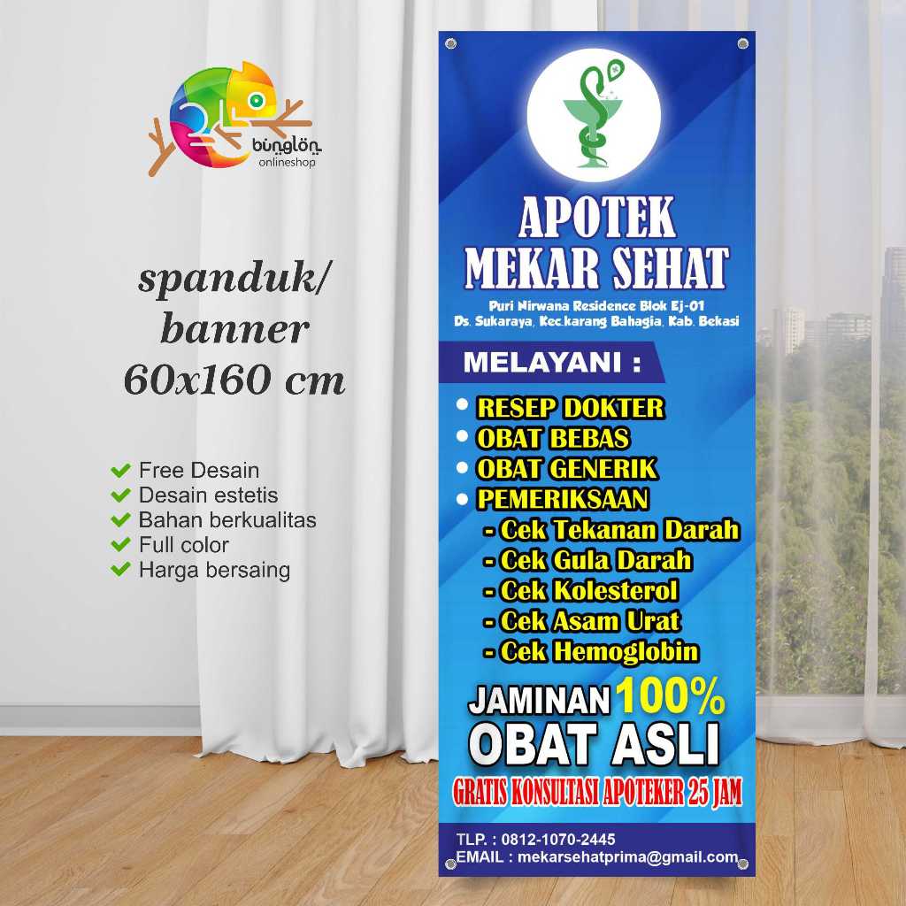 Jual Spanduk Banner 60x160 Apotek Mekar Sehat | Shopee Indonesia