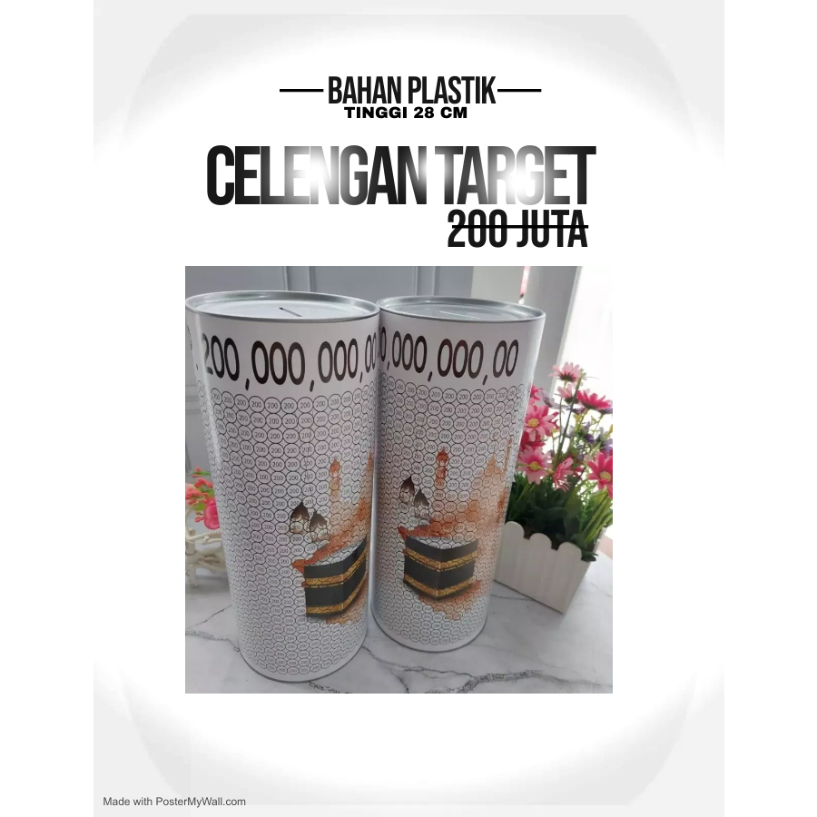 Jual celengan target super jumbo XXL target 200 juta celengan buka ...