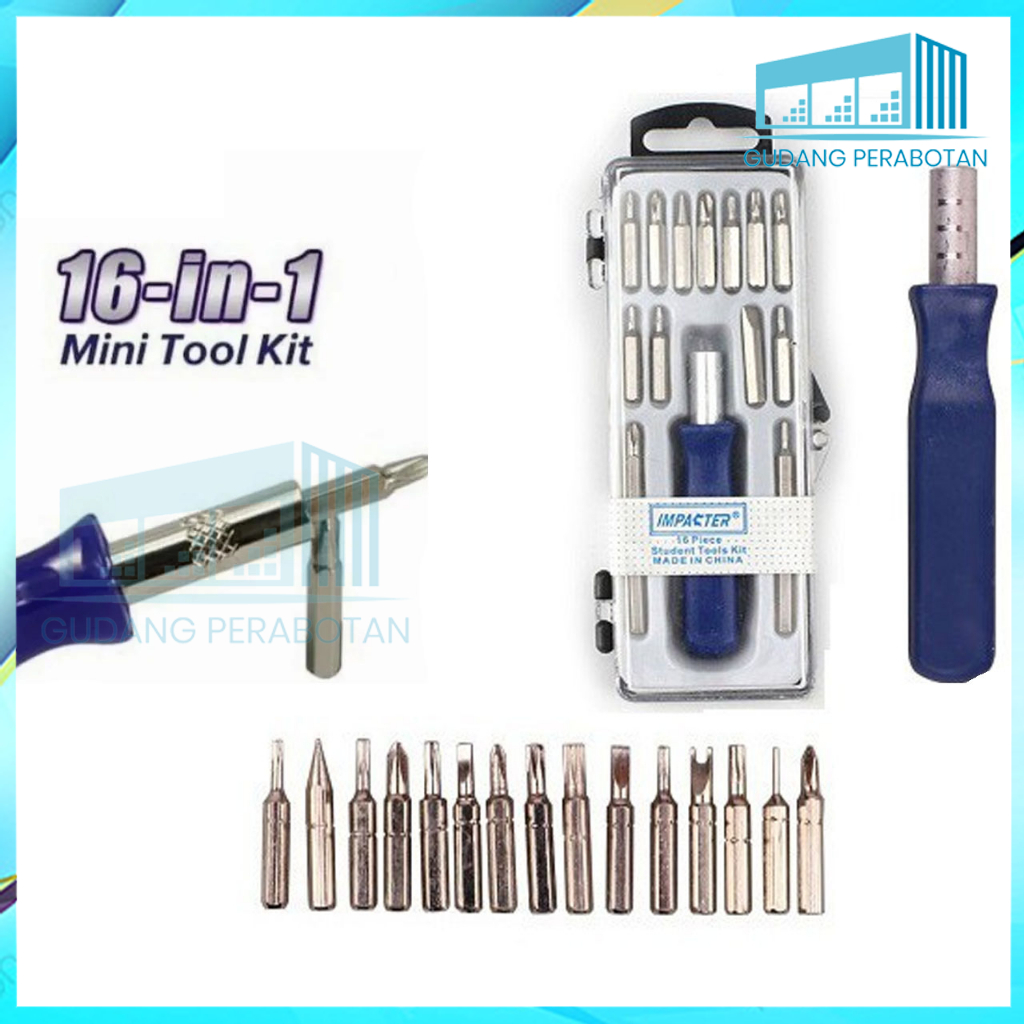Jual GP OBENG SET MINI 16 IN 1 / OBENG SERBAGUNA / OBENG MINI / OBENG ...