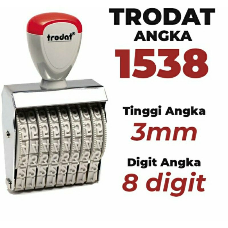 Jual Stempel Angka 3mm 8 Digit Trodat 1538 Made in Austria | Shopee ...