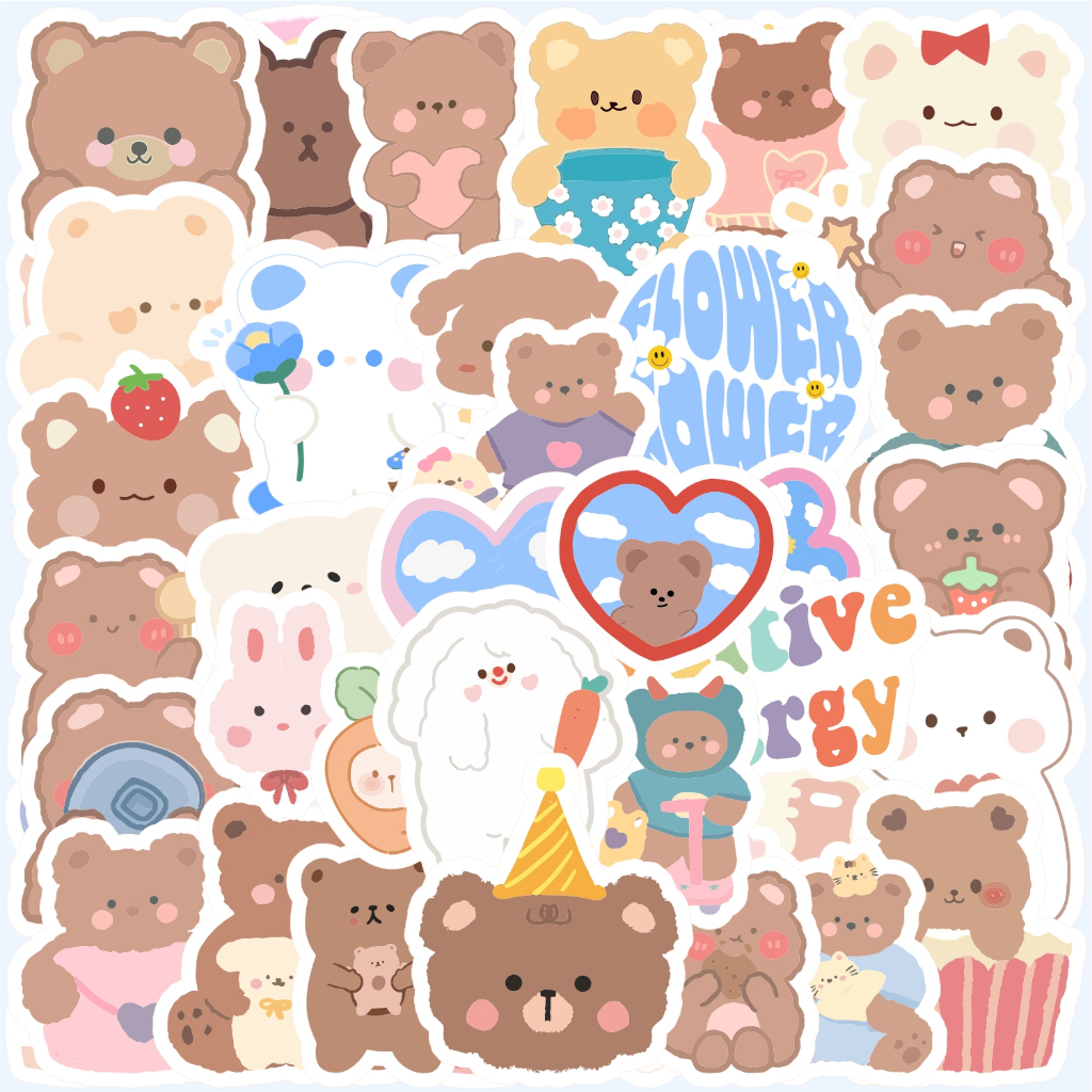 Jual Stiker Baby Bear Paper Vinyl Waterproof Sticker Kartun Lucu Dekor ...