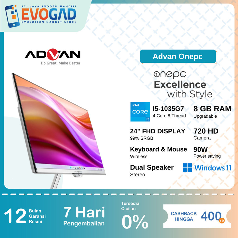 Jual Advan All In One PC AIO OnePC Intel i3 & i7, One PC Intel N100 4/ ...