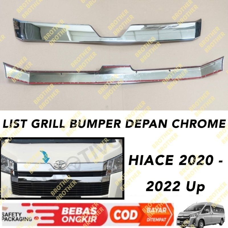 Jual List Grill Bumper Depan Hiace 2020 2022 2023 Cover - Chrome ...