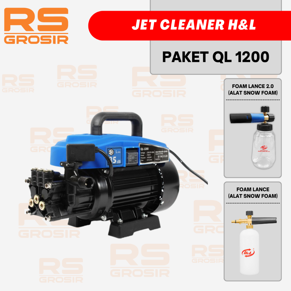 Jual H&L QL 1200 Jet Cleaner Paket Selang Panjang + Foam Lance High ...