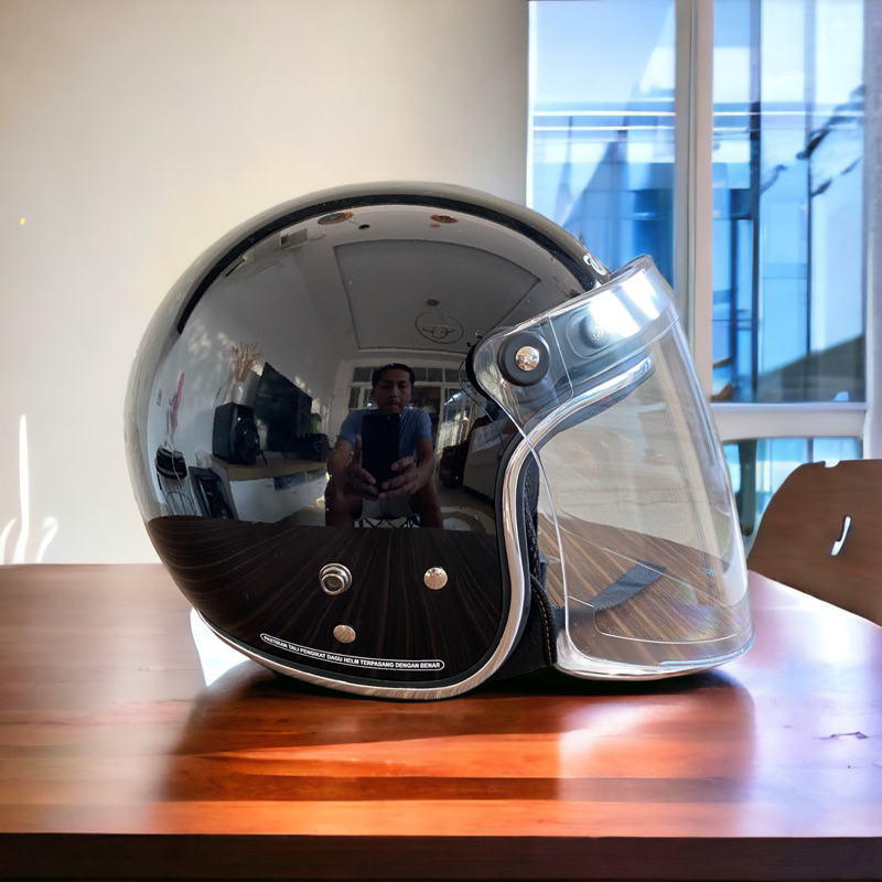 Jual Helm List Chrome free Kardus Helm Kualitas SNI Busa Knockdown ...