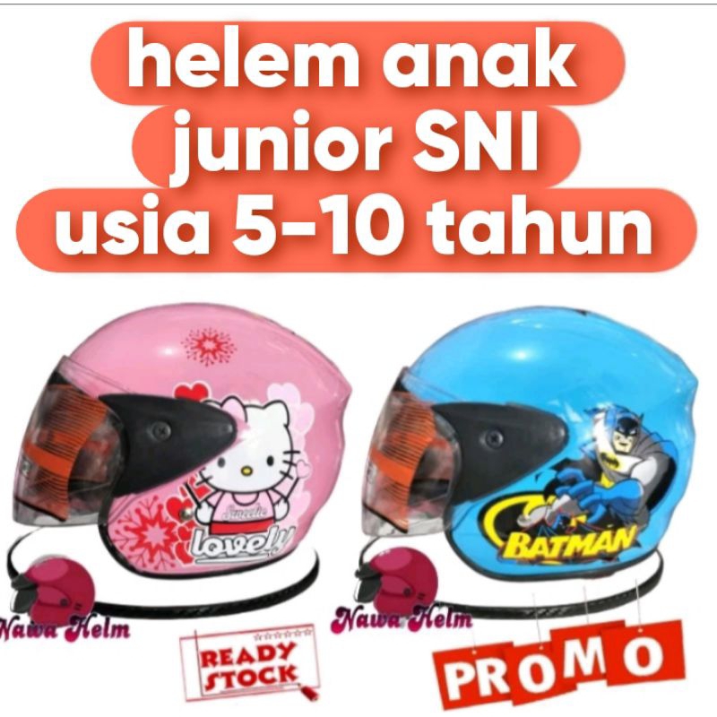 Jual Helm anak junior motif cowok cewek SNI 5-10 tahun | Shopee Indonesia