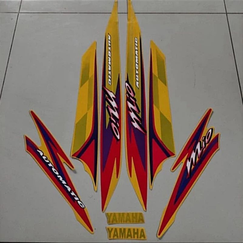 Jual Stiker Striping Motor MIO AUTOMATIC 2004 WARNA KUNING Sticker Lis ...