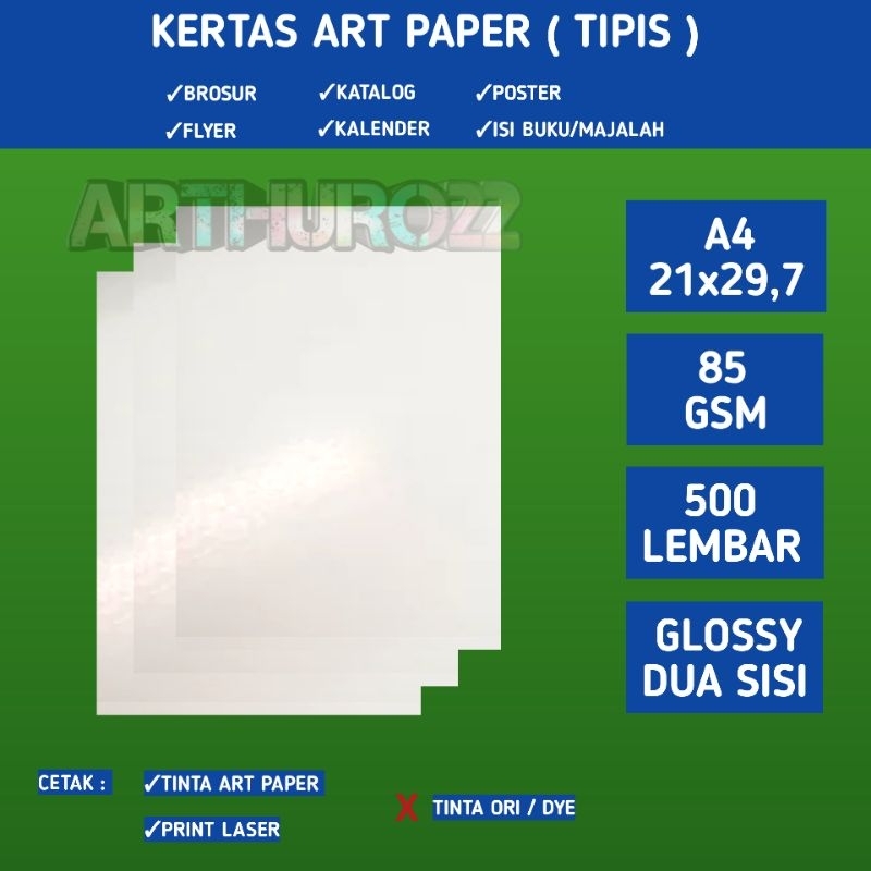 Jual 1 Rim Art Paper 85 GSM A4 / Kertas Brosur isi Majalah Tipis 85 ...