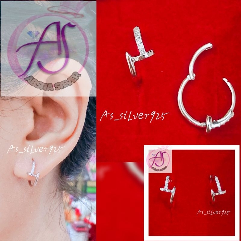 Jual ANTING PERAK CRTIR PAKU ASLI SILVER 925 LAPIS MAS PUTIH_ANTING BULAT FASHION WANITA ...