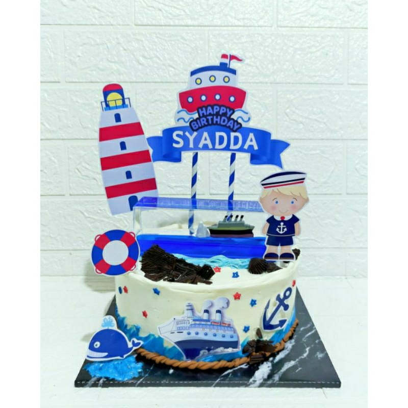 Jual Topper cake sailor/Topper pelau/Topper kue kapal laut | Shopee ...