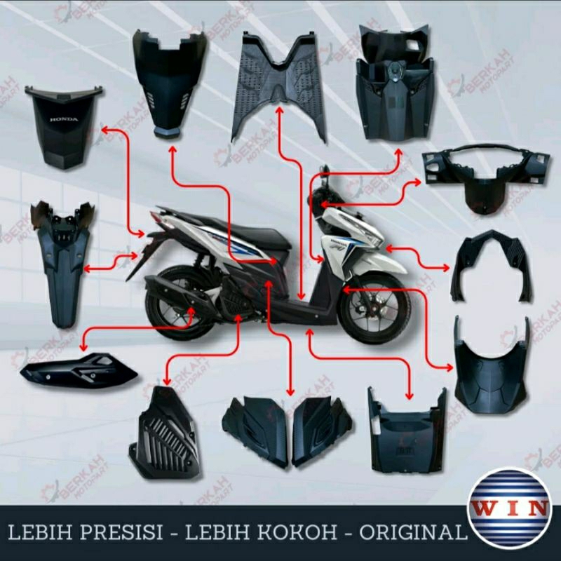 Jual Cover Dek Dasbor Bodi Body Kasar Full Fullset Honda Vario 125-150 Led 2015-2016 | Shopee ...