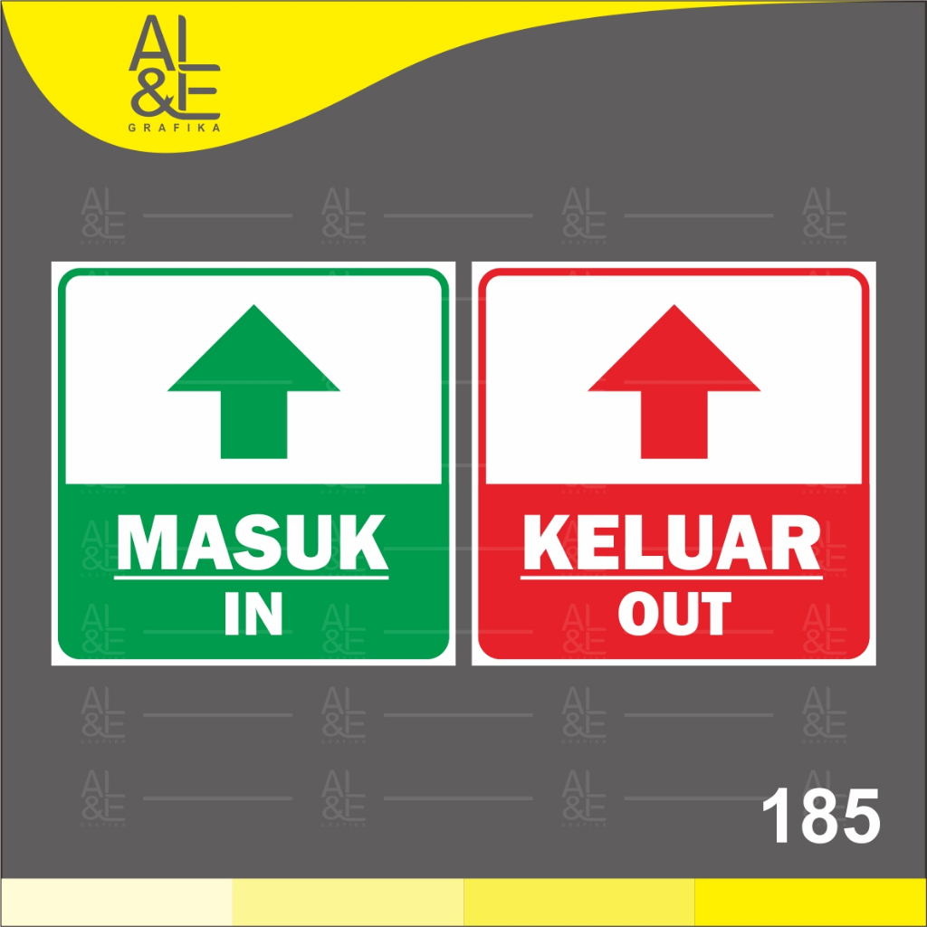 Jual 185 - STIKER PETUNJUK ARAH MASUK DAN KELUAR - VINYL STIKER RITRAMA ...