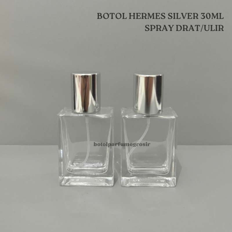 Jual BOTOL KOSONG HERM*S 30ML DRAT SILVER [Netto 33ML] | Shopee Indonesia