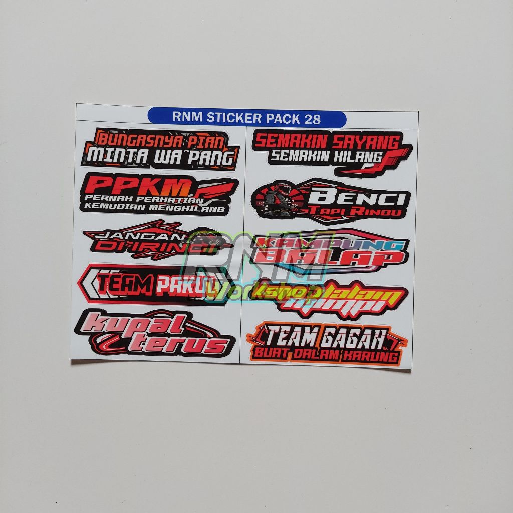 Jual Sticker/stiker set pack viral kata - kata racing kekinian isi 10 ...