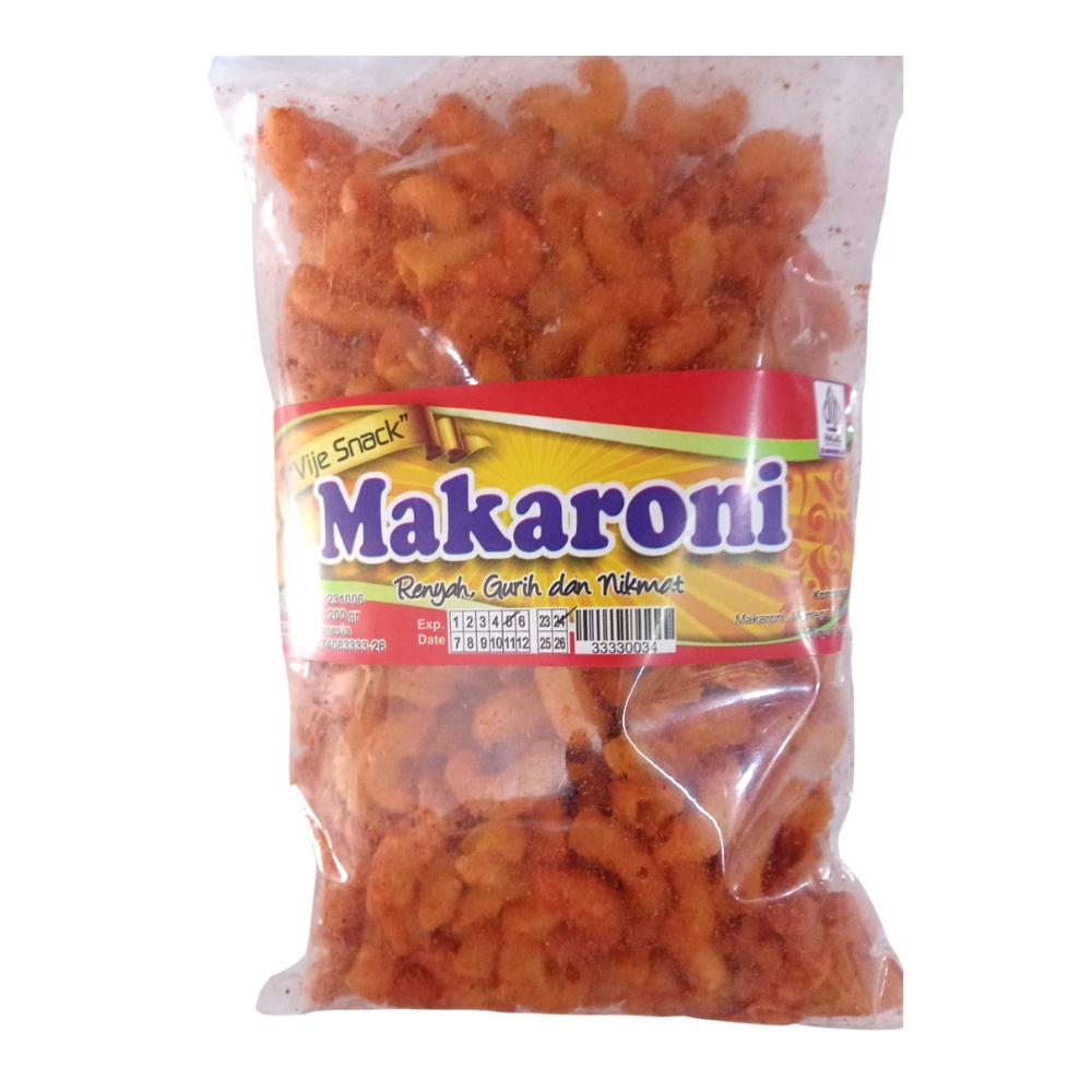 Jual Makaroni Pedas Vije 200gr Snack Makanan Ringan Gurih Makroni ...