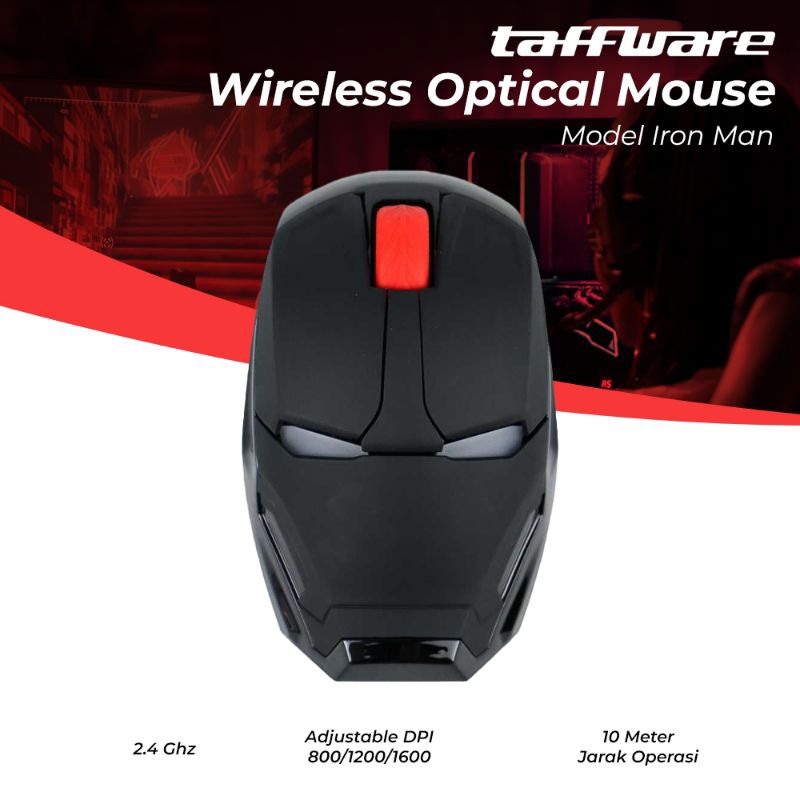 Jual Mouse Wireless Optical Iron Man 2.4Ghz - GFSK-M8 | Shopee Indonesia
