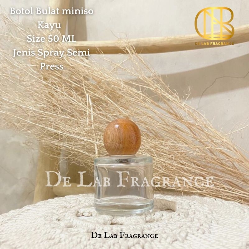 Jual botol parfum 50 ml tutup kayu/botol parfum 50 ml bulat/botol ...