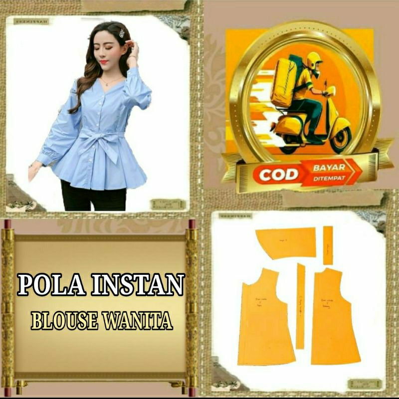 Jual Pola Instan blouse wanita JP pola tingal jiplak dan sudah ada ...