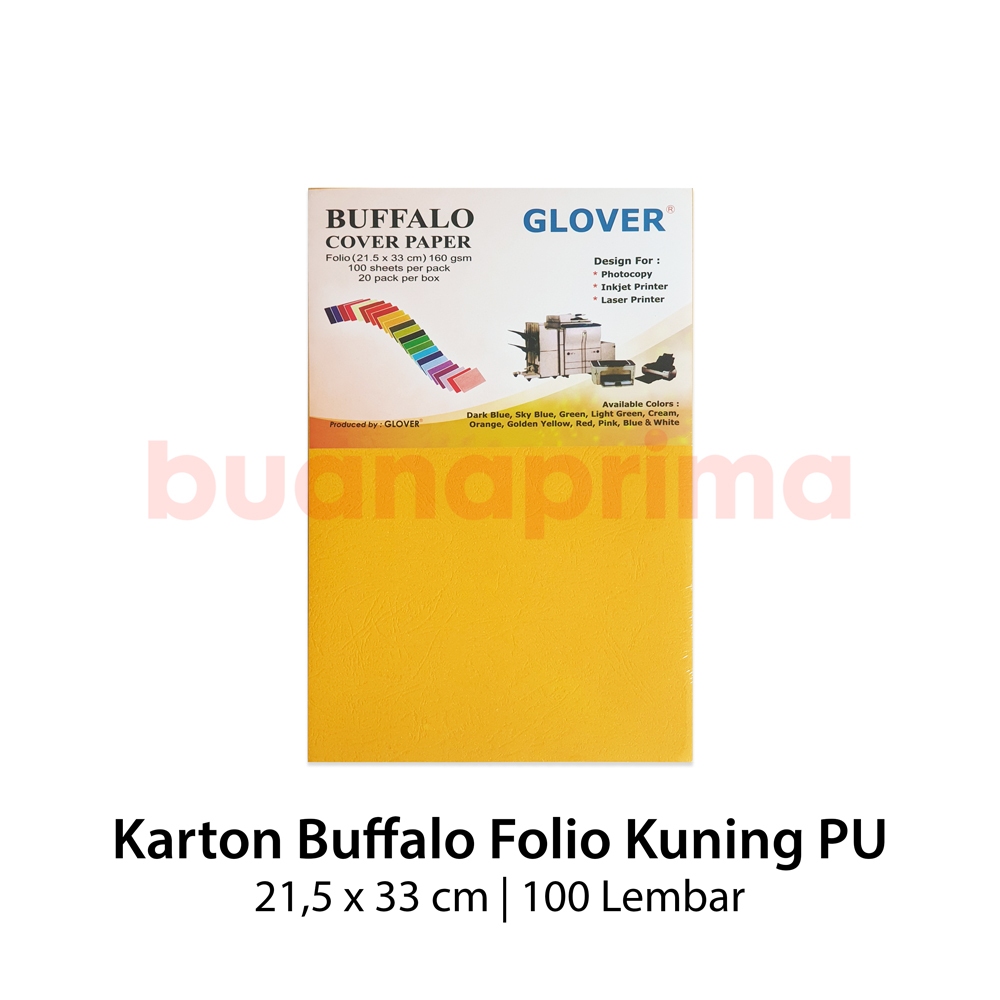 Jual Karton Buffalo Folio Kertas Jeruk F4 Warna Kuning PU Merah Tua ...