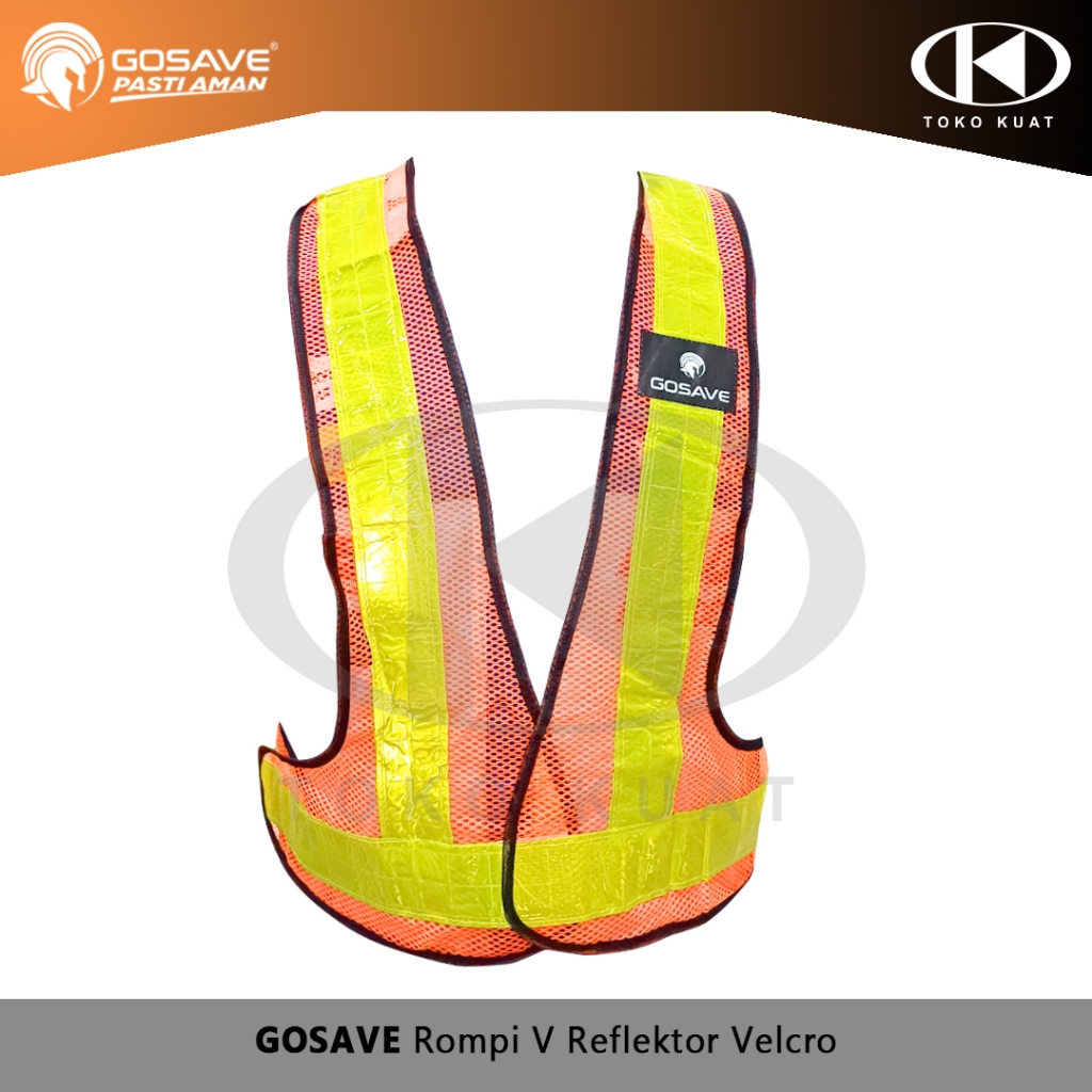 Jual GOSAVE Rompi V Safety Proyek Oren Dengan Reflektor - ORANGE ...