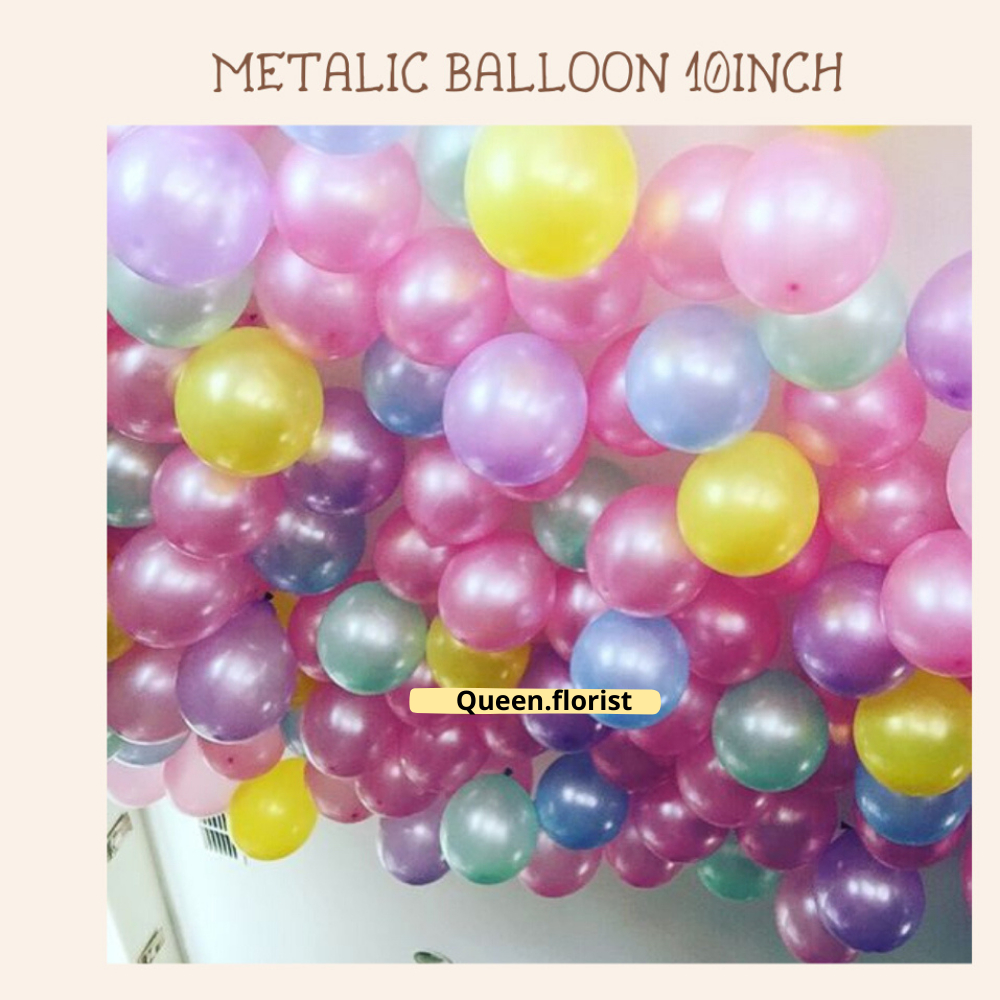 Jual 100PCS 10" BALON LATEX METALIC 10INCH PACK ISI 200Pcs / TERLARIS ...