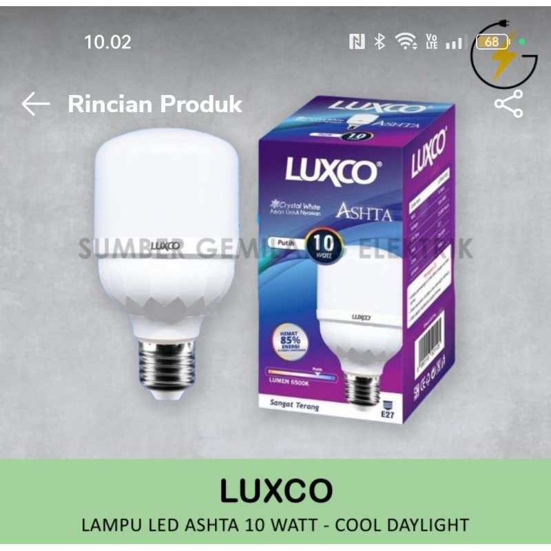 Jual Lampu Bohlam LED LUXCO 10W 10Watt 10Watt Putih | Shopee Indonesia