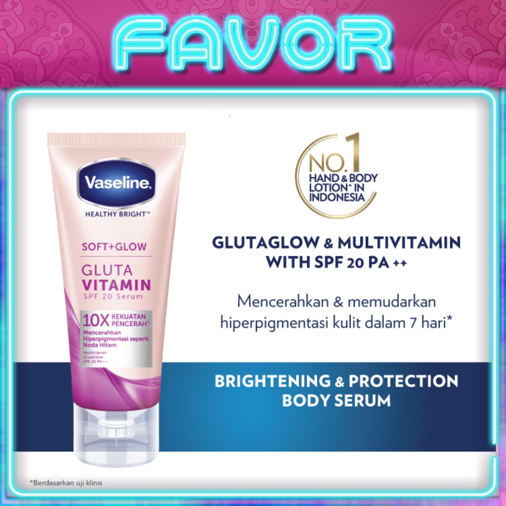 Jual VASELINE SOFT GLOW GLUTA VITAMIN SPF 20 BODY SERUM NIACINAMIDE 100 ...