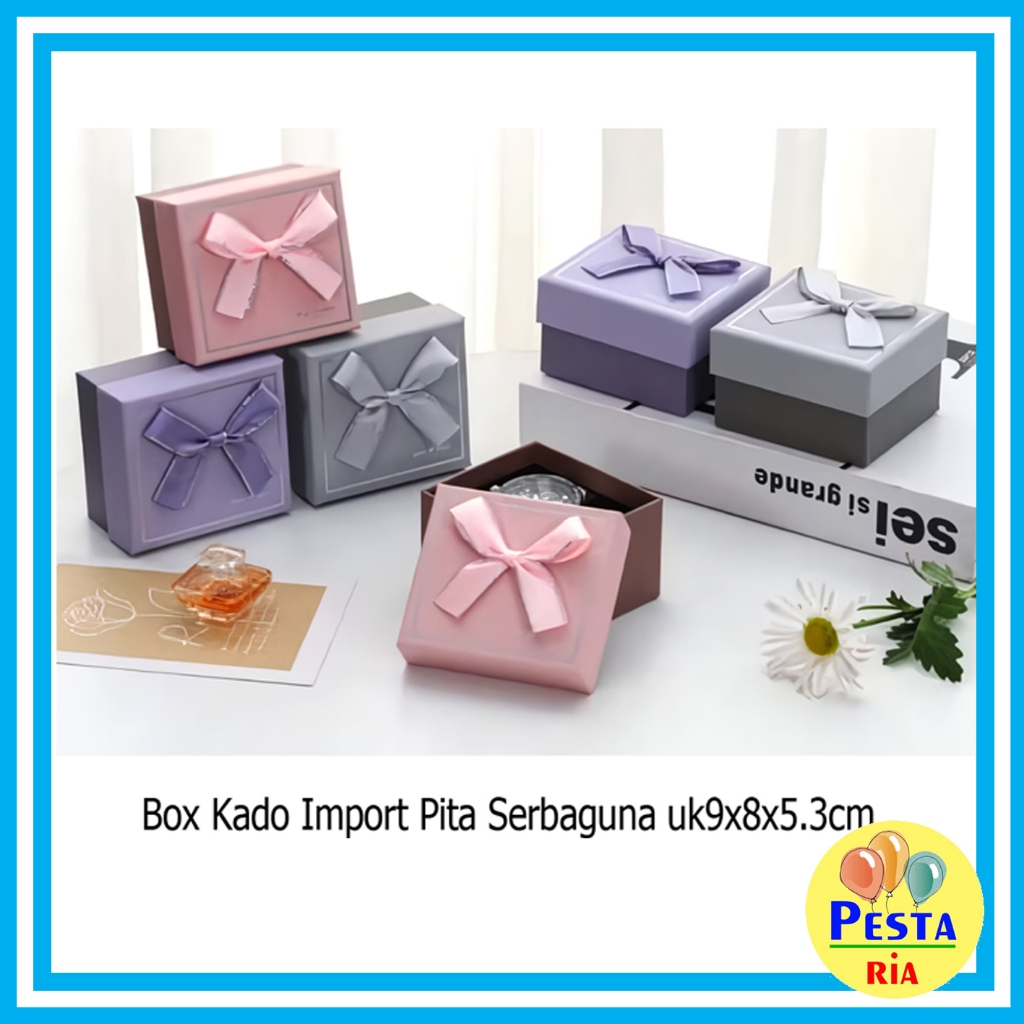 Jual Murah!!(1Pcs) Box Kado Pita Serbaguna Uk 9x8x5,3cm, kotak kado, kotak jam tangan, box ultah ...