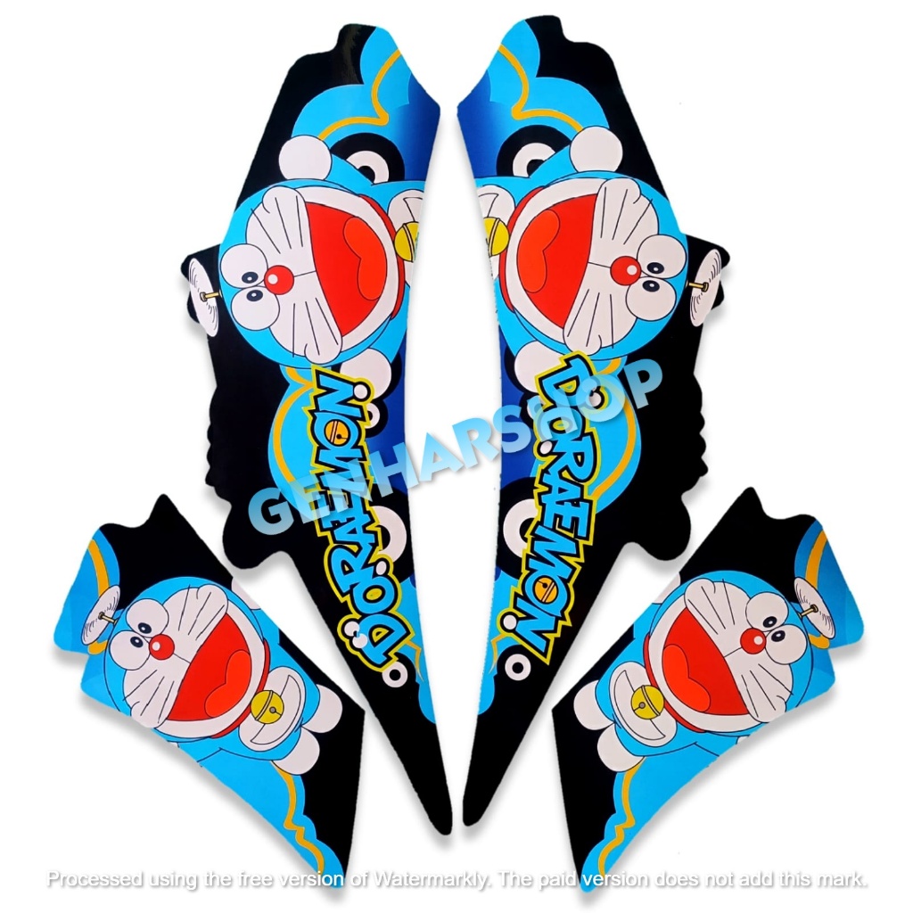 Jual STIKER STRIPING BODY MOTOR FINO VARIASI DORAEMON HITAM | Shopee ...