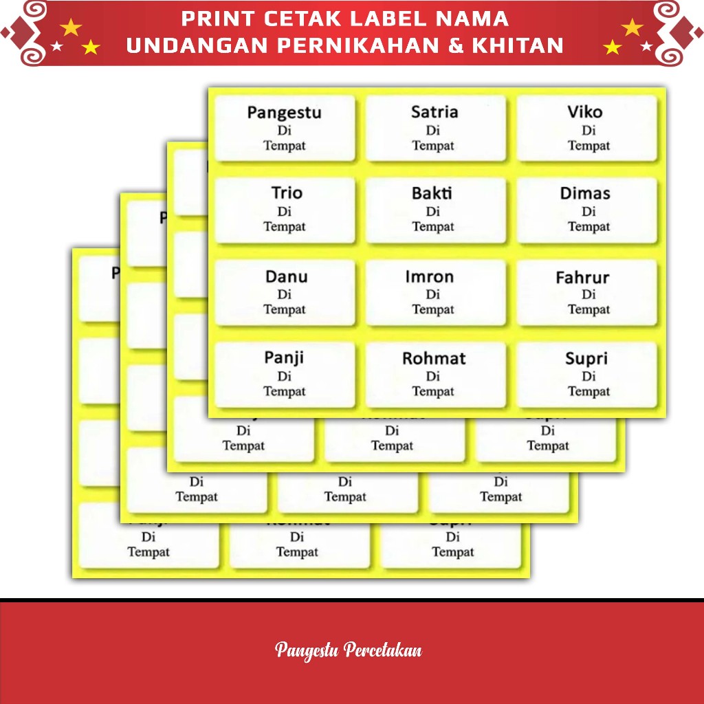 Jual Cetak Label Nama Undangan 103, Cetak Sticker Undangan Kode 103 ...