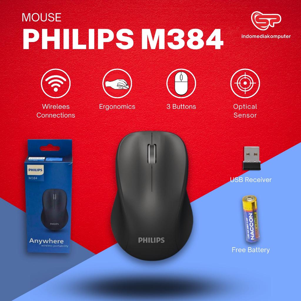 Jual MOUSE PHILIPS M384 (SPK7384) WIRELESS | Shopee Indonesia
