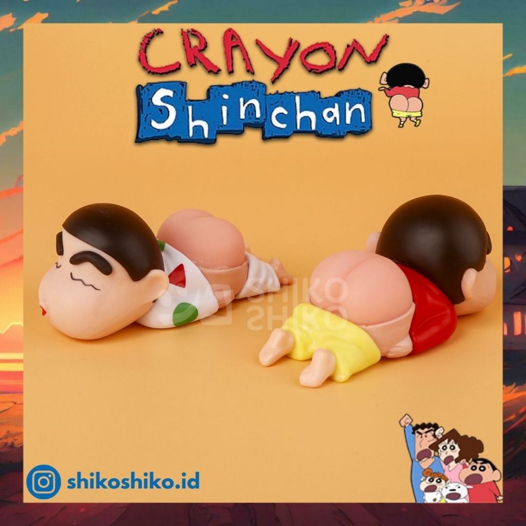 Jual FGCsc Figur Mini Chibi Shinchan Nungging Tidur Bokong Kenyal Lentur Elastis | Shopee Indonesia