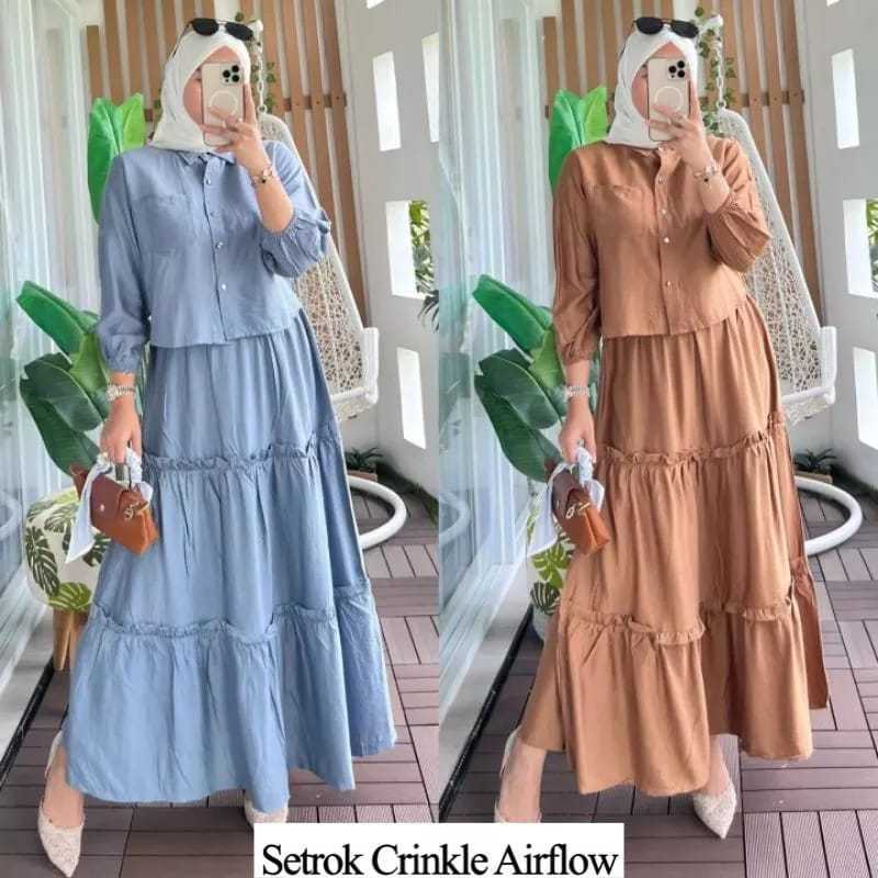 Jual DELNA SET ROK POLOS RAMPLE CRINKLE AIRFLOW LD 110 // ONE SET ROK // SETCEL ROK // SETELAN ...