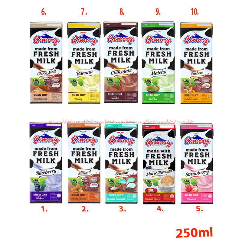 Jual Cimory 250ml Made From Fresh Milk Blueberry Almond Sea salt Marie ...