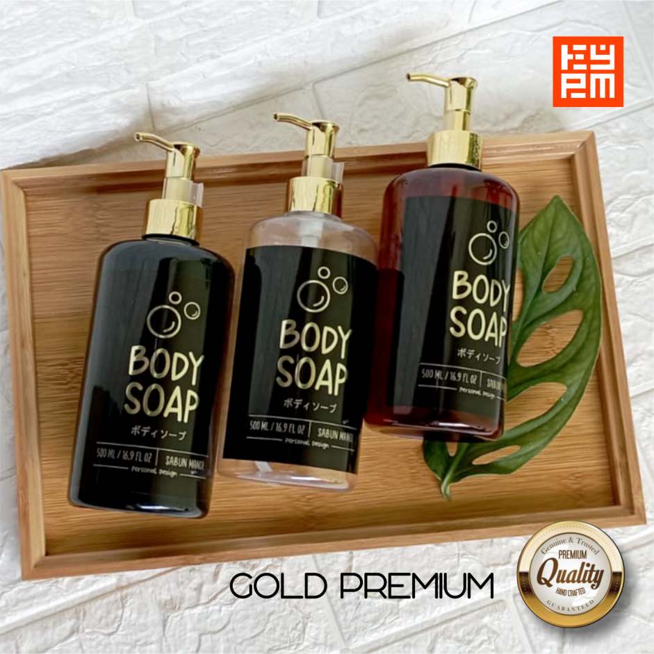 Jual Botol Refill Sabun Cair Aesthetic Size 500 ml Premium Hitam Putih ...