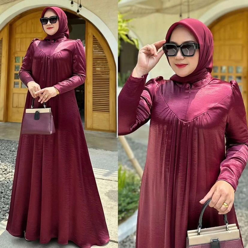 Jual gamis pesta muslimah terbaru seragam bridesmaid model kekinian ...