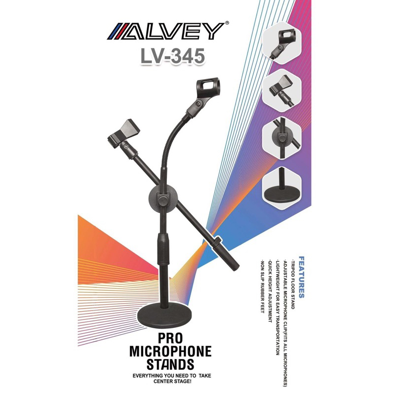 Jual ALVEY LV-345 PROFESSIONAL MIKROPON STAND MEJA ALVEY TIANG MIC MEJA ...