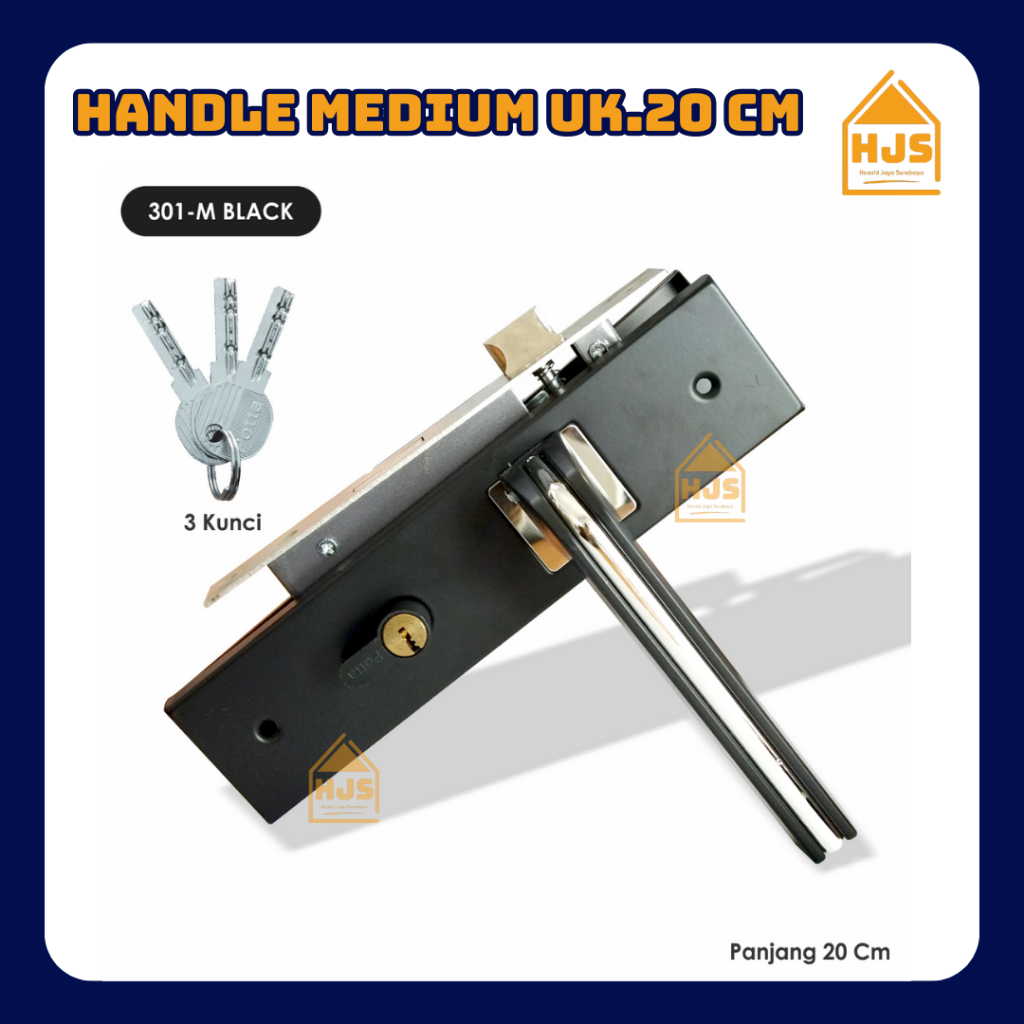 Jual Handle set Pintu Tanggung Medium 20cm handle pintu Kotak Hitam ...