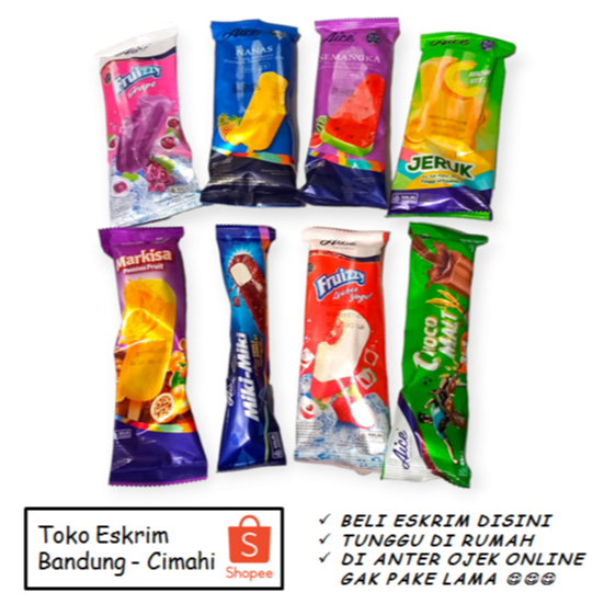Jual Es Krim Ice Cream Eskrim Aice Semangka Nanas Jeruk Anggur Markisa ...