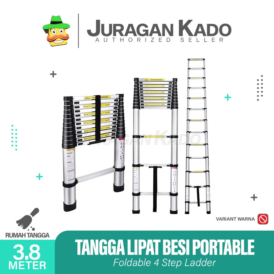 Jual Tangga Lipat Teleskopik Portable Aluminium Ukuran 3.8 meter ...