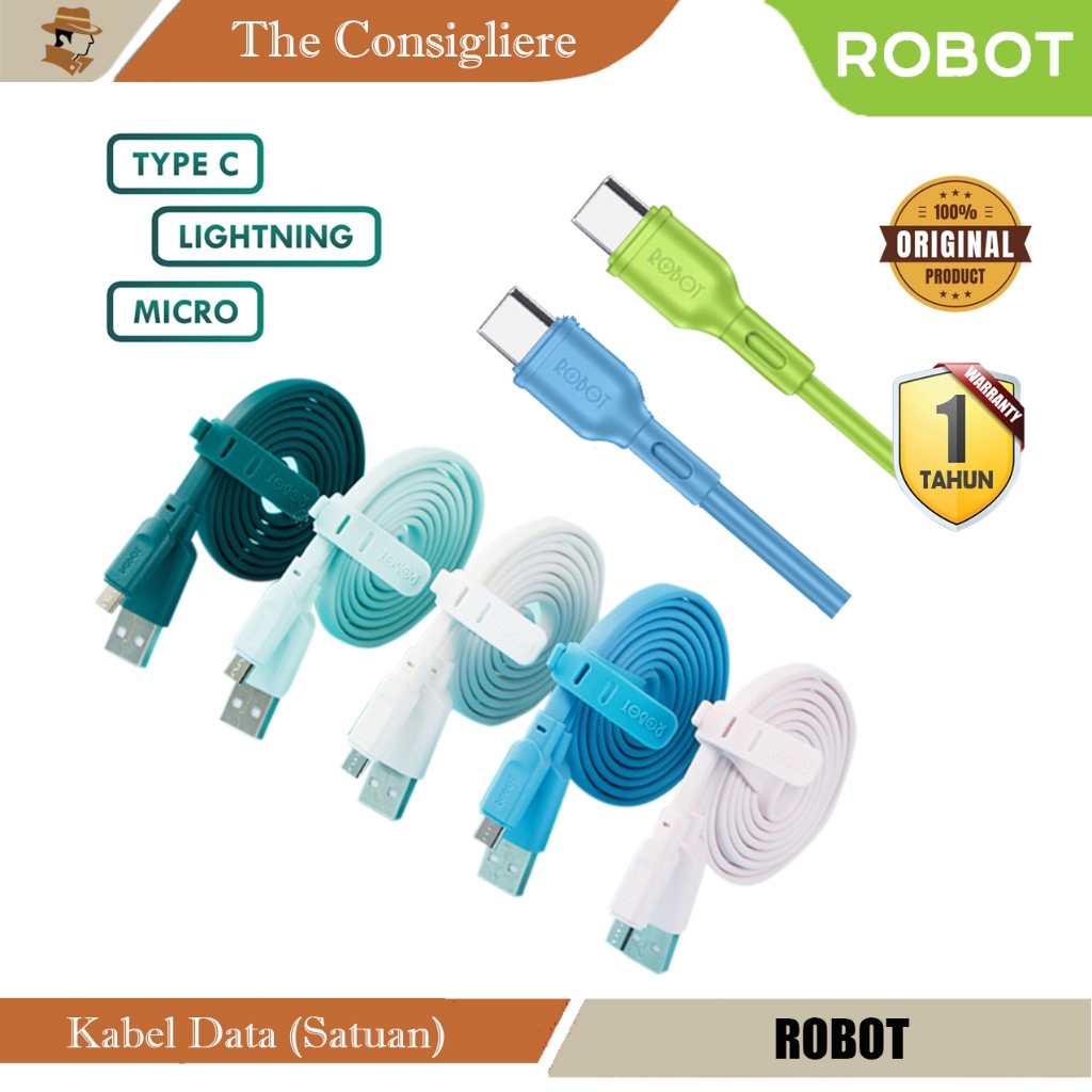 Jual Kabel Data Robot Micro Type C Lightning 1M Fast Charging 2,4A ...