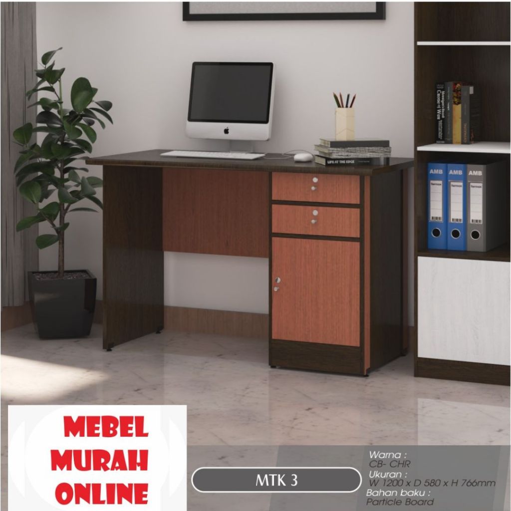 Jual Meja Tulis Kantor 3 loker Meja Kerja Murah Matkens OFFICE | Shopee ...