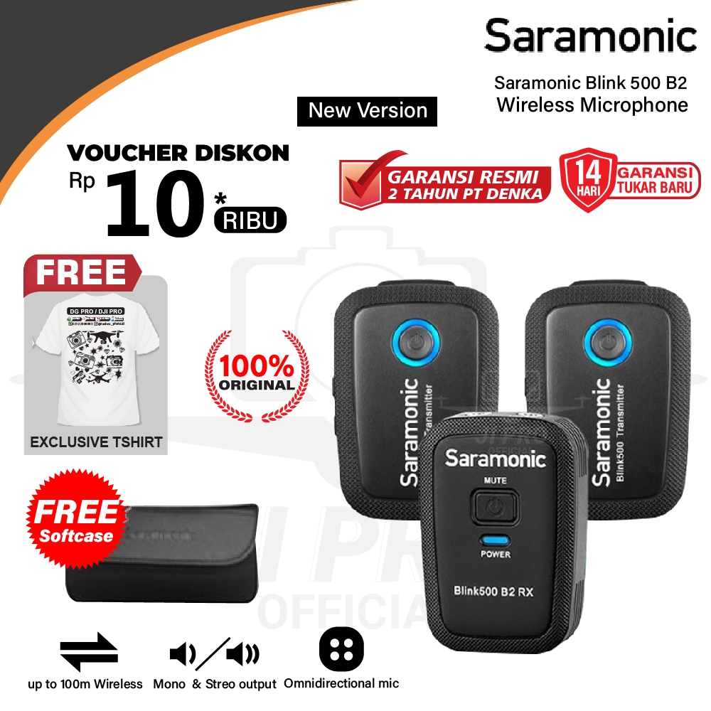 Jual Saramonic Blink 500 B2 New Version Wireless Microphone Garansi