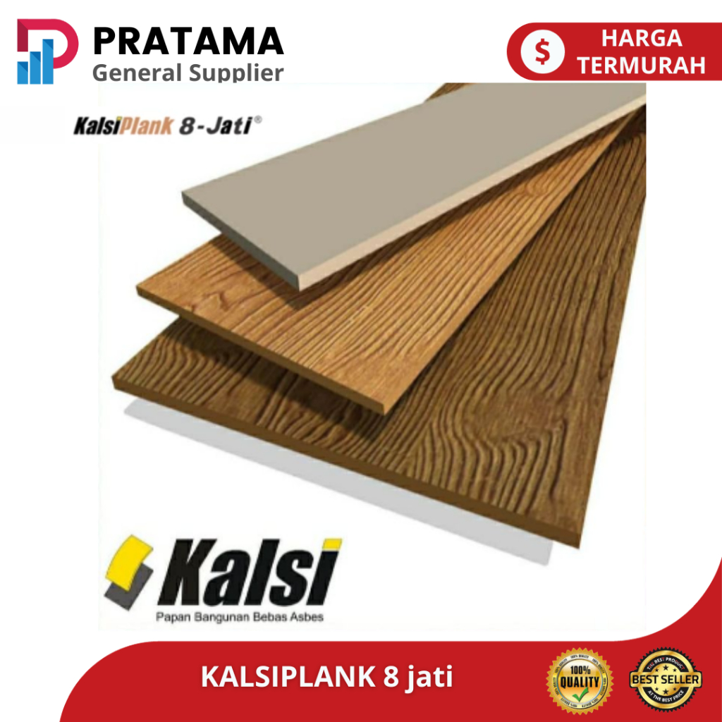 Jual KALSIPLANK 8 jati / LISTPLANK / KALSI motif jati tebal 8mm panjang ...