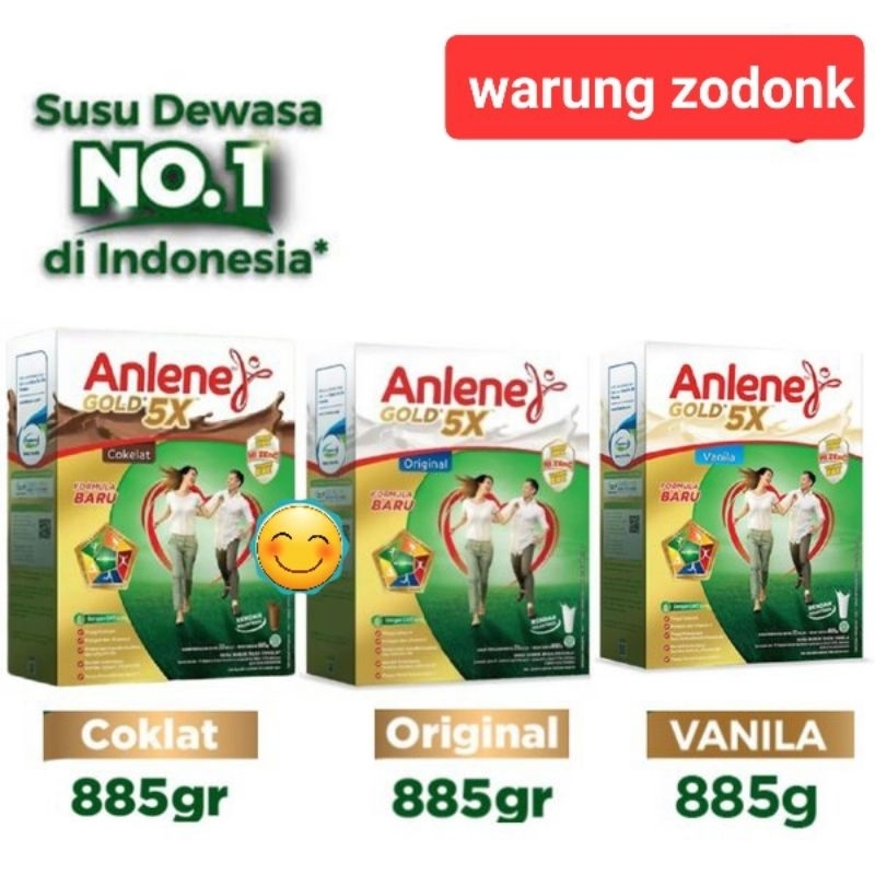Jual ANLENE GOLD 5X SUSU BUBUK DEWASA RASA VANILA & COKLAT 885G/850G ...