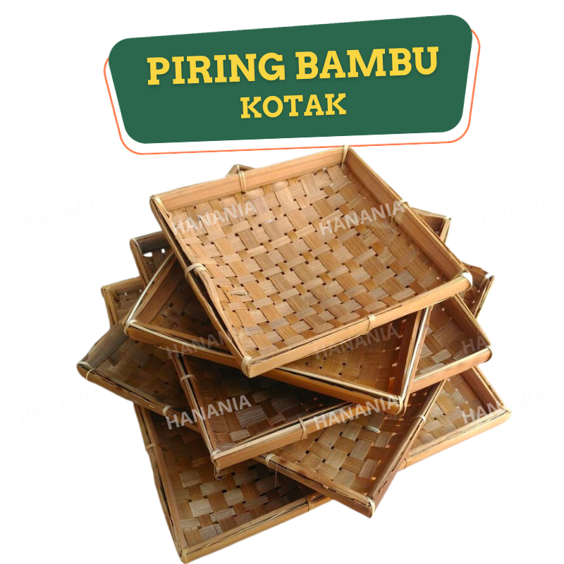 Jual PIRING BAMBU PERSEGI / piring bambu / piring lalapan / piring ...