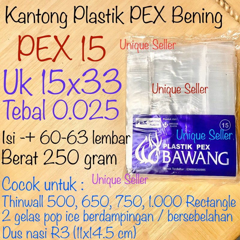 Jual Kresek Bening PE PEX Uk 10 15 20 25 30 35 BAWANG / Kantong Plastik Bening PE PEX 10 15 20 ...