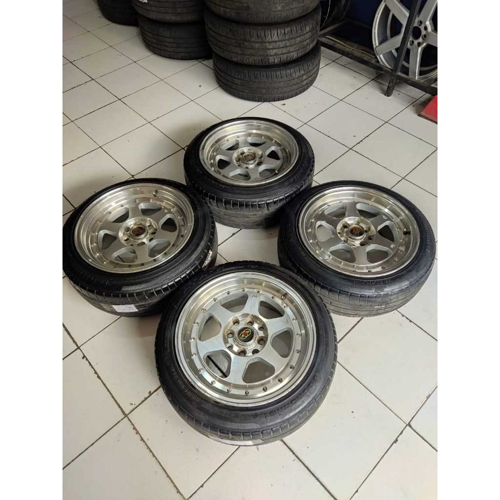 Jual velg mobil bekas RUMOI HSR ring 15 pcd 4x100/114,3 lebar 7/8 et 30/35 | Shopee Indonesia