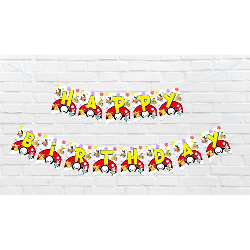 Jual BJ - Pokemon Pikachu - Flag Bunting Happy Birthday / Banner Ulang ...